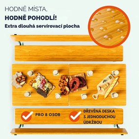 Pivní set PRAKTIK s opěradly, 170cm, hnědá Jurhan