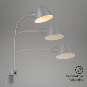 Briloner 2079-014 - Nástěnná flexibilní lampa 1xE27/10W/230V stříbrná