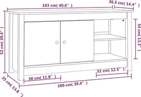 vidaXL TV skříňka 103 x 36,5 x 52 cm masivní borové dřevo [814589] Barva: Přírodní