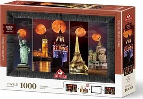 ART PUZZLE 5664 Puzzle s rámem a lepidlem 3v1 Krvavý měsíc / 1000 dílk
