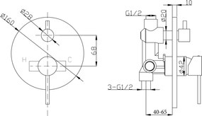 Sapho Kai KA43 sprchová podomítková baterie páková 2 výstupy