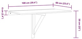 vidaXL Marketos Sklápěcí nástěnný stolek dub 100 x 60 cm
