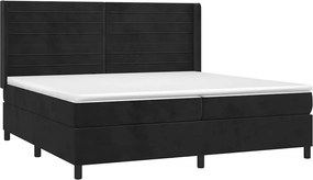 Box spring postel s matrací černá 200x200 cm samet 3132761