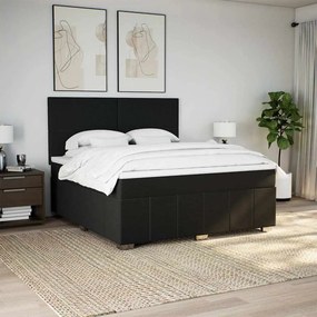 Box spring postel s matrací černá 180x200 cm textil 3294042
