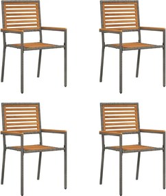 Zahradní stohovatelné židle 4 ks Hnědá a šedá 3403059