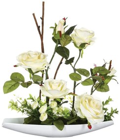Umělé květiny, barva bílá, 37 cm