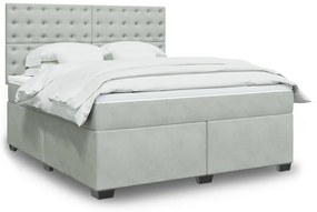 Box spring postel s matrací světle šedá 180x200 cm samet 3290990