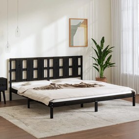 Rám postele černý masivní borovice 200 x 200 cm,  3105624 HangarStore.cz