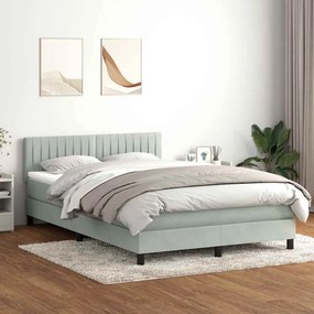 Box spring postel s matrací světle šedá 160x210 cm samet 3316407