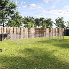 vidaXL Marketos Psí kotec stříbrný 25,41 m² ocel