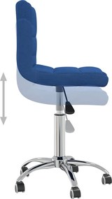 Otočná jídelní židle modrá textil 3087535