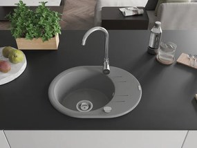 Mexen Kevin, granitový dřez 586x458x190 mm, 1-komorový, šedá, 6517581005-71