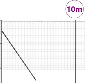 Euro plotové kotvení 10 x 1,6 m Ocel potažená PVC Šedá Síťovina 3350376