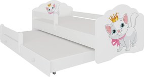ADRK Furniture Dvojitá postel s bariérkou a matracemi CASIMO II CAT 160x80 CH-Cas-II- Bar-Cat-E112