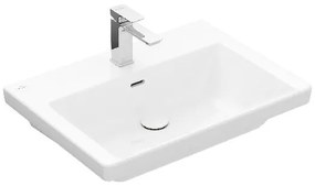 Villeroy & Boch Subway 3.0 - Umyvadlo 650x470 mm, s přepadem, otvor pro baterii, CeramicPlus, Stone White 4A7065RW