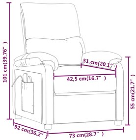 vidaXL Marketos Masážní křeslo tmavě šedé textil