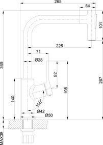 Invena Farsala, vysoká dřezová baterie s 2-funkční výsuvnou výlevkou h-369, černá matná, INV-BZ-40-L04-S