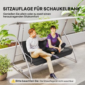 Sada polštářů Outsunny pro hollywoodskou houpačku 170 cm, polštář na židli a polštář na opěradlo, polštář na zahradní houpačku, tmavě šedá, pohodlná …