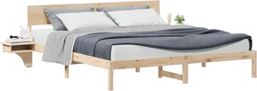 Rám postele s čelo Hnědá 200 x 200 cm Masivní borové dřevo 3385748