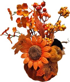 Dekorace dýně zdobená větvičkami - Ø 15*35 cm