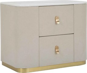 Designový noční stolek Ondelette 60 cm krémový