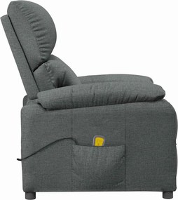 Masážní křeslo tmavě šedé textil 322457