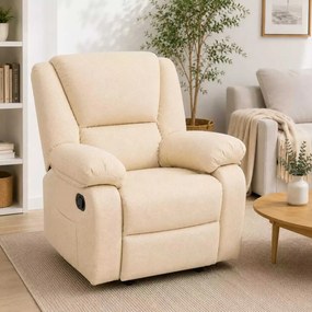 LuxuryForm DESIGN Televizní křeslo VELORA s polohováním - béžové