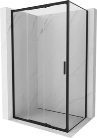 Mexen Exo, posuvná sprchová kabina, dveře 95 cm + boční stěna 75 cm, transparentní sklo, černá, 8153-095-075-70-00