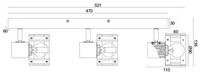 ACA DECOR Stropní přisazené svítidlo TALOS max. 3x 25W/E14/230V/IP20, světlé dřevo