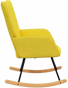 Houpací křeslo hořčicově žluté textil 328014