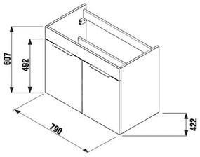 Jika Cube Skříňka s umyvadlem 80 cm, bílá lesk H4537521763001