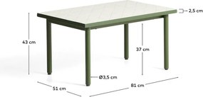 Zahradní stolek s keramickou deskou 51x81 cm Maurina – Kave Home