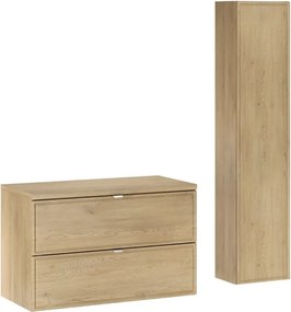 Koupelnová sestava Terra s deskou a skříňkami 80 cm dub cremona