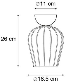Moderní stropní svítidlo černé drátěné - Palica