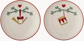 Sada ručně malovaných dezertních talířů Yule, 2 díly