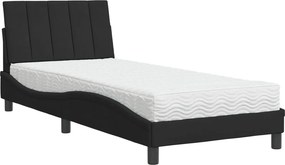 Postel s matrací Hanko černá 80 x 200 cm samet 3208564