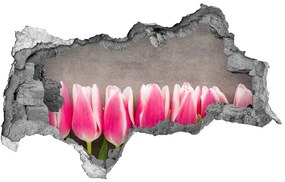 Wallmuralia Samolepící nálepka na zeď Růžové tulipány 95x73 cm
