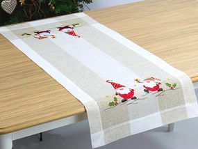 Vánoční vyšívaný ubrus Santa Claus TiaHome - 40x160cm