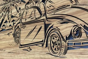 Li-Go "Volkswagen Brouk" světelný obraz 230V 120x60cm provedení povrchu: dub světlý
