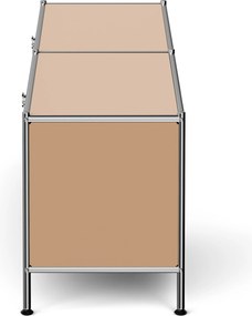 Tchibo - Nízká kovová skříňka »Cn3« s výklopnými dvířky - barva: hnědá