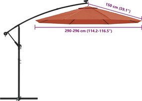 vidaXL Náhradní potah na konzolový slunečník 300 cm [313804] Barva: antracitová