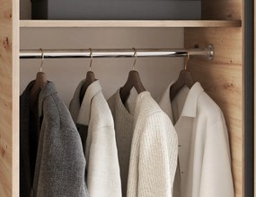 Šatní skříň Emerio se zrcadlem 120 cm dub Artisan
