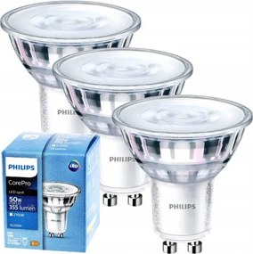 3x LED žárovka GU10 4,6W 355lm 36° 2700k