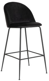 Nordic Experience Sametová barová židle Louis černá