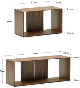 Hnědý modulární policový systém v dekoru ořechu 4 ks 168x76 cm Litto – Kave Home