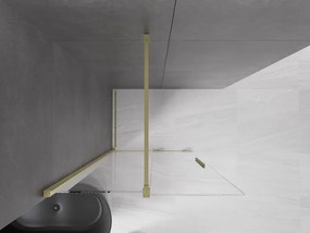 Mexen Velar, posuvné dveře do otvoru typ Walk-In 85 cm, 8mm čiré sklo, zlatá matná, 871-085-000-03-55
