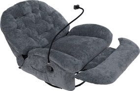 Luxusní otočné křeslo, houpací, šedá, DELMOR