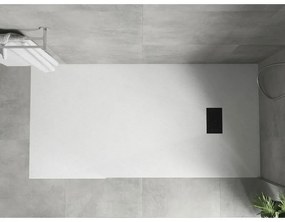Mexen Hugo, obdélníková sprchová vanička SMC 170 x 80 cm, bílá, černá krytka, 42108017-B