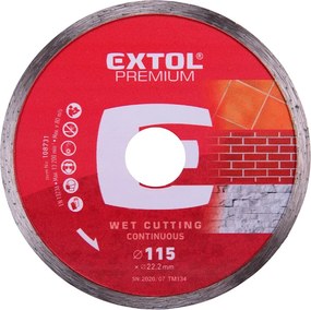 Diamantový řezný kotouč celoobvodový 115 × 22,2 × 2 mm EXTOL PREMIUM 108731