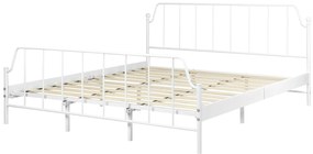 Kovová postel 180 x 200 cm bílá MARESSAC Beliani